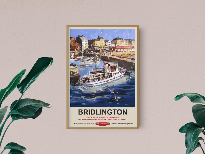 Vintage British Rail Travel Poster: Bridlington, UK - Etsy