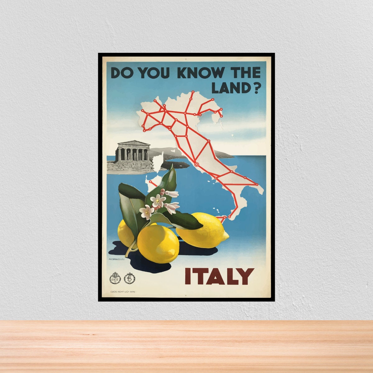 Italy Vintage Travel Poster Vintage Travel Print of Italy | Etsy