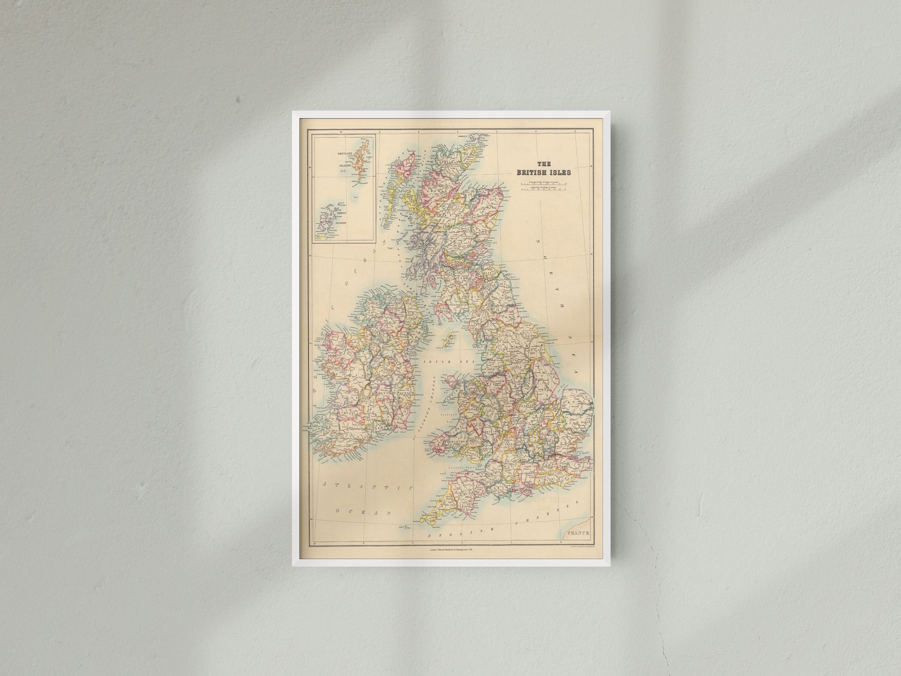 Vintage Historical Map of Britain Vintage Historic Map Print - Etsy