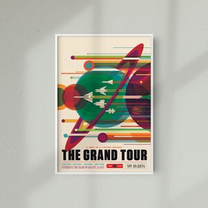 Retro Space Poster, NASA Space Tourism Advert Poster of the Grand Tour ...
