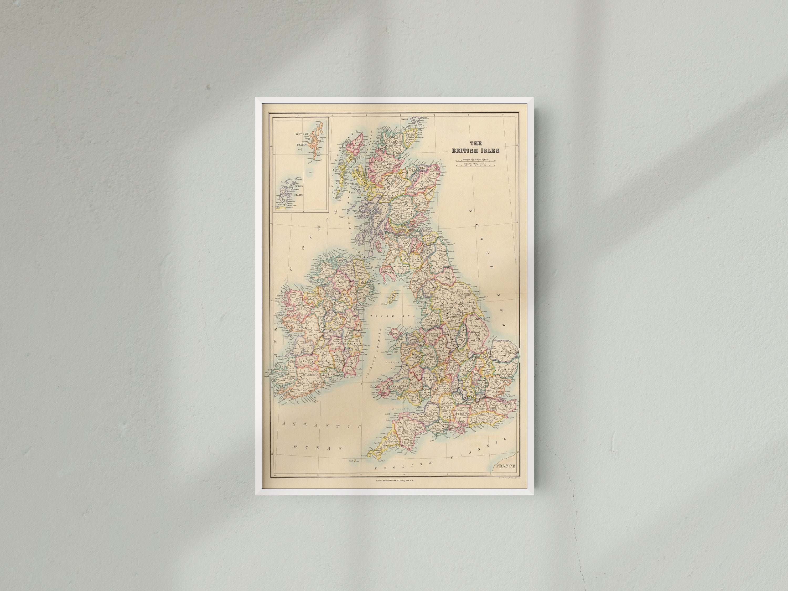 Vintage Historical Map of Britain Vintage Historic Map Print | Etsy