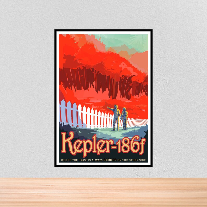 Retro Space Poster NASA Space Tourism Advert Poster of Kepler - Etsy UK