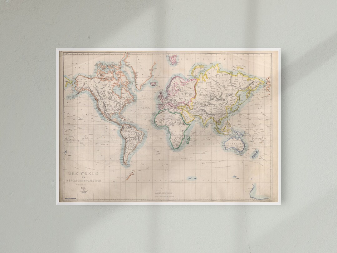 Vintage Historical Map of the World Vintage Historic Map - Etsy UK