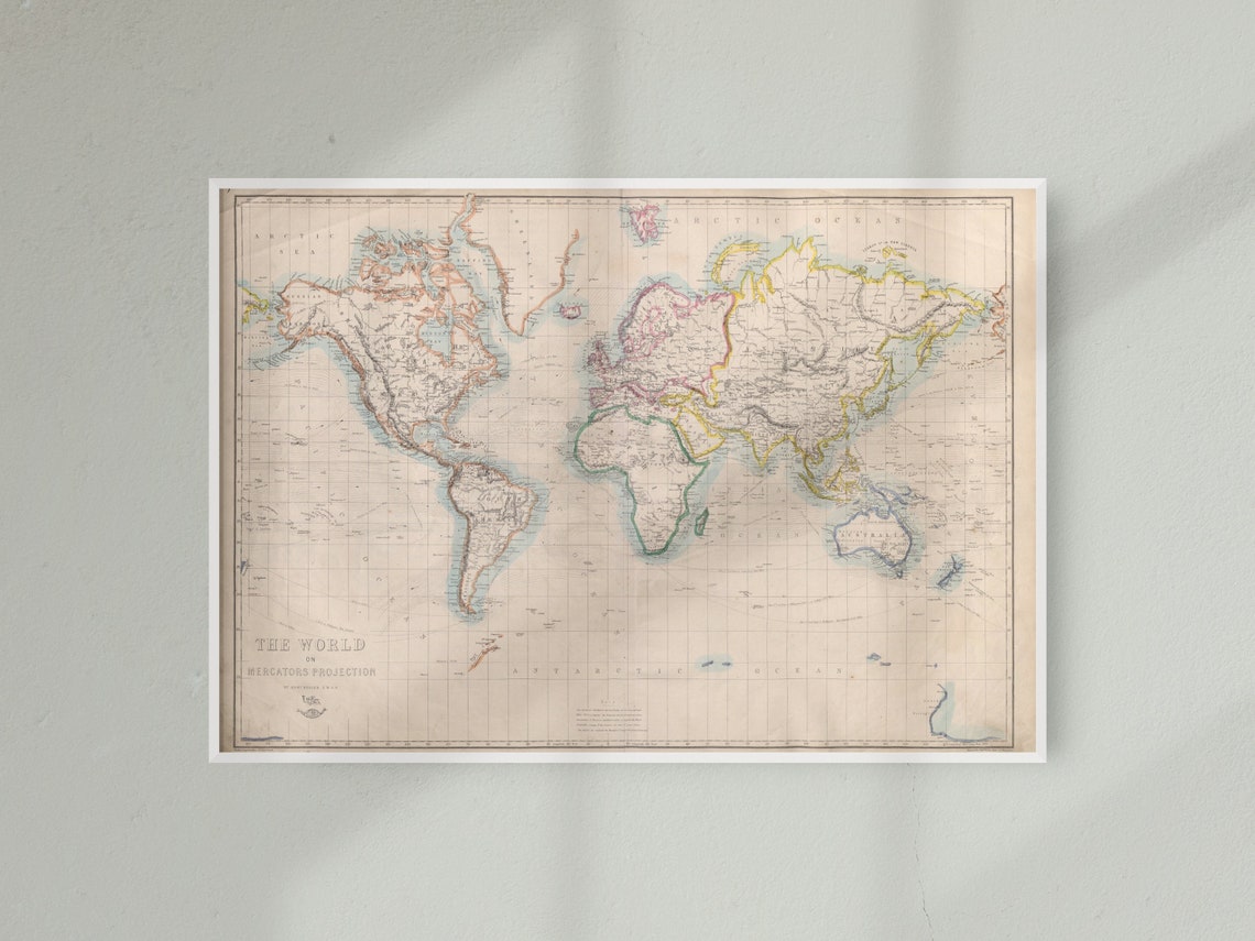 Vintage Historical Map of the World Vintage Historic Map - Etsy UK