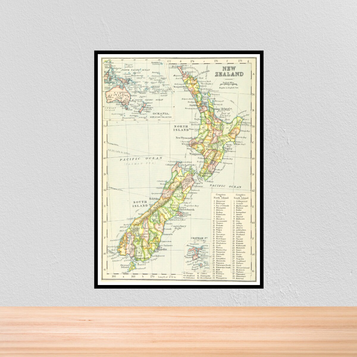 Vintage Historical Map of New Zealand Vintage Historic Map | Etsy