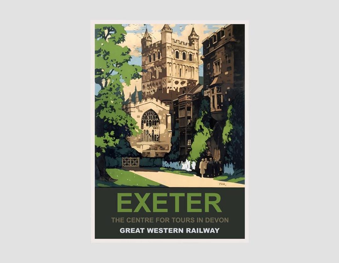 Vintage Exeter British Rail Travel Poster Print - Etsy