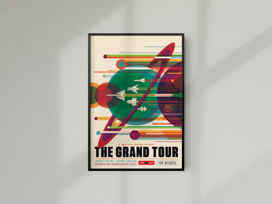 Retro Space Poster, NASA Space Tourism Advert Poster of the Grand Tour ...