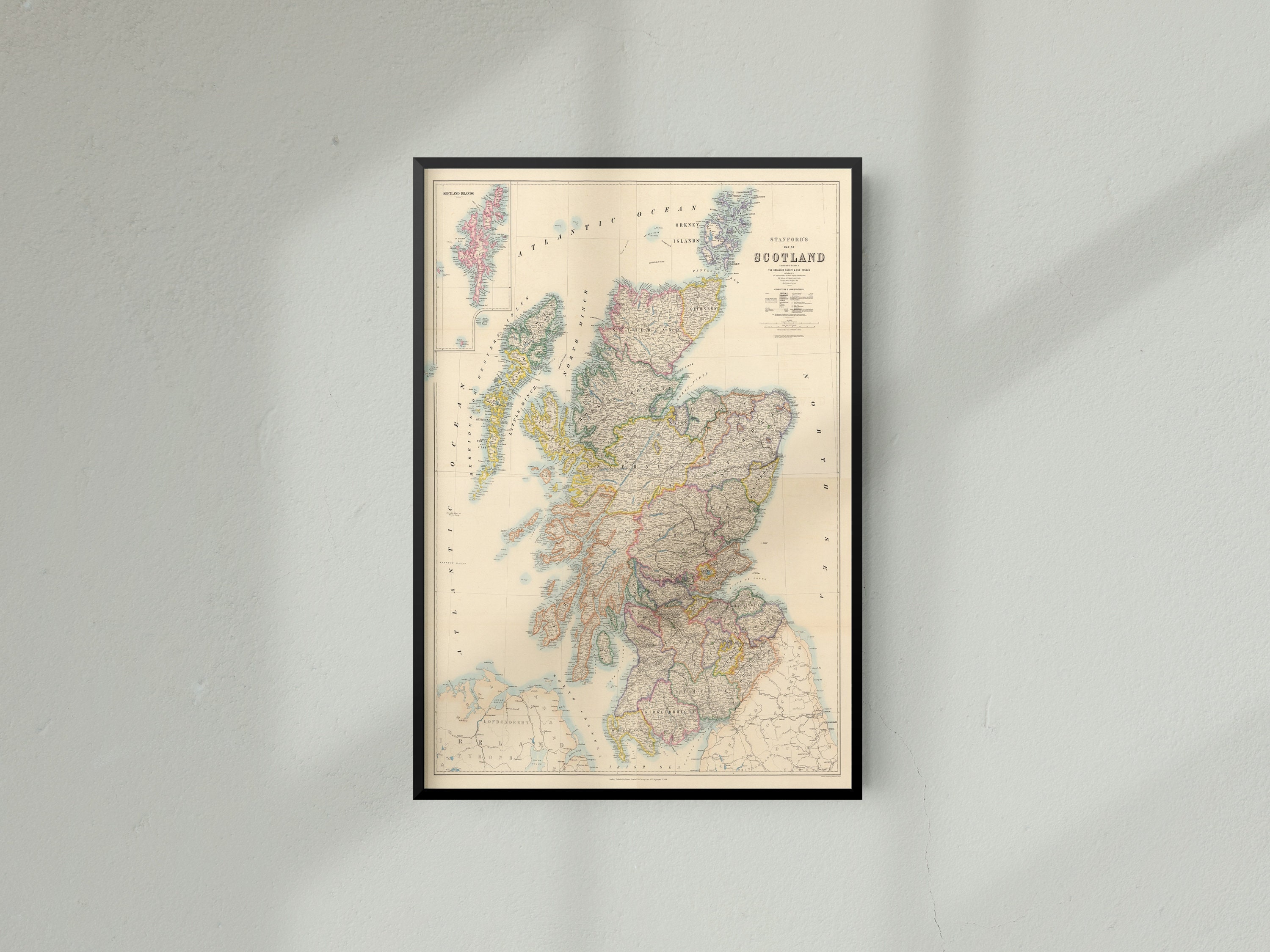 Vintage Historical Map of Scotland Vintage Historic Map Print - Etsy