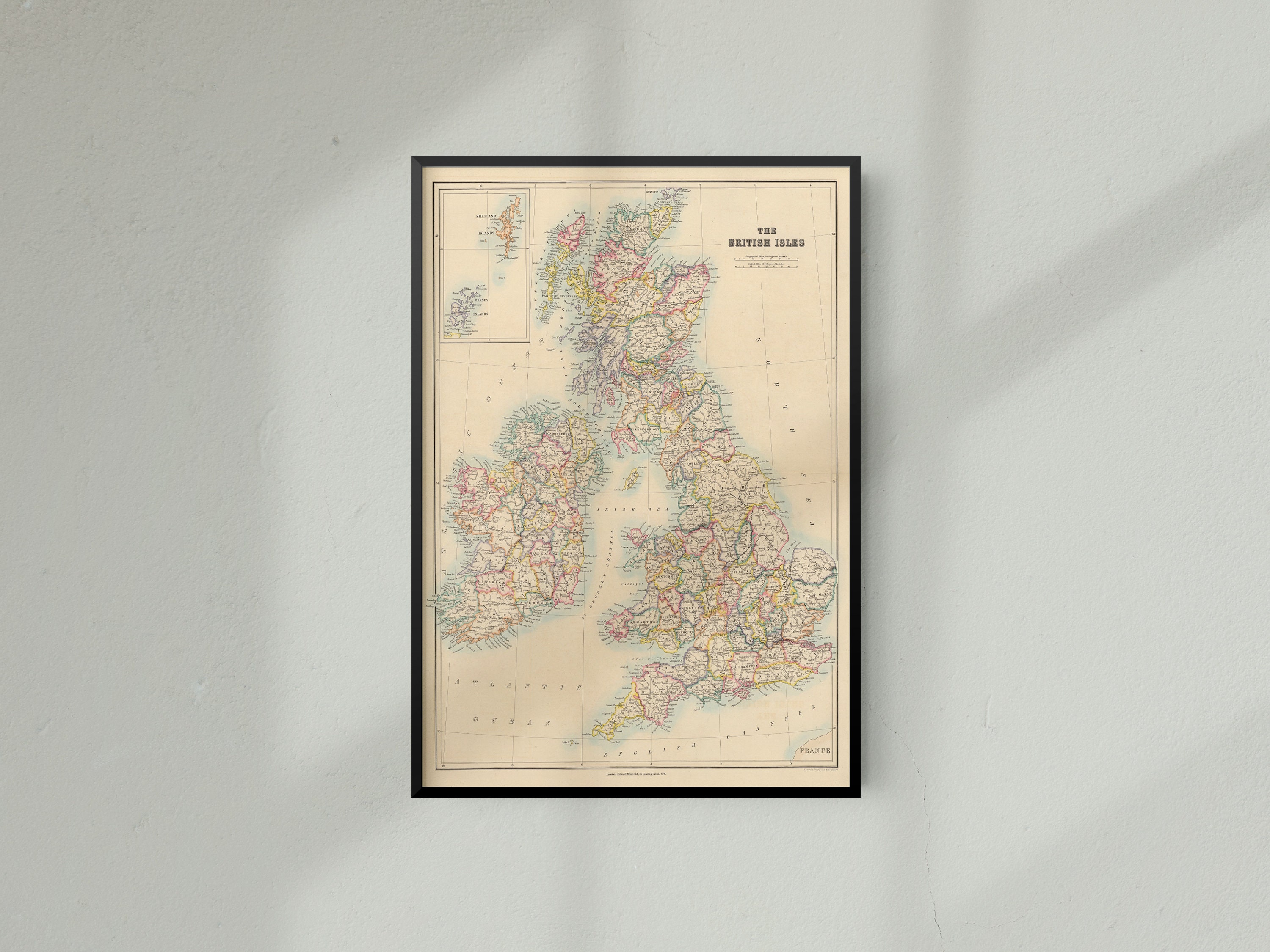 Vintage Historical Map of Britain Vintage Historic Map Print | Etsy