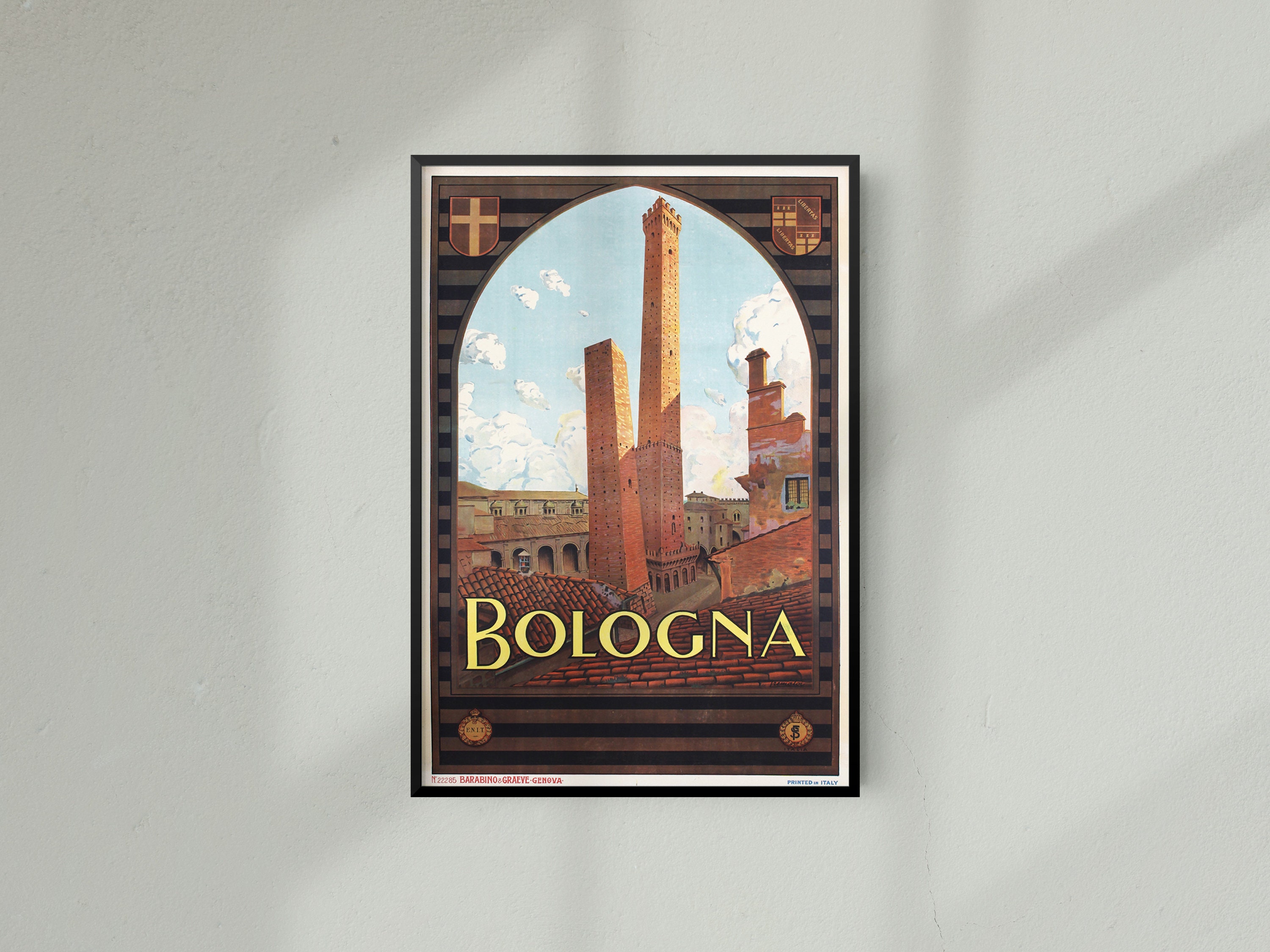 Bologna Italy Vintage Travel Poster Vintage Travel Print of - Etsy Sweden