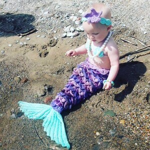 Custom Crochet Newborn Mermaid Photo Prop, Newborn Mermaid Outfit ...