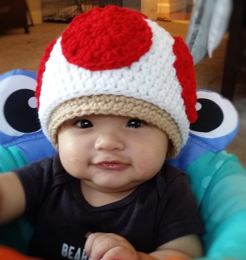 Crochet Mushroom Beanie: Super Mario Bros. Toad Inspired Costume - Etsy UK