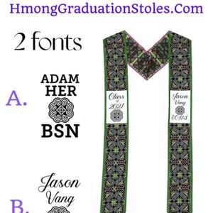 A41 D39.99 Hmongstoles.com Hmong Graduation Stole Not Lined Machine ...