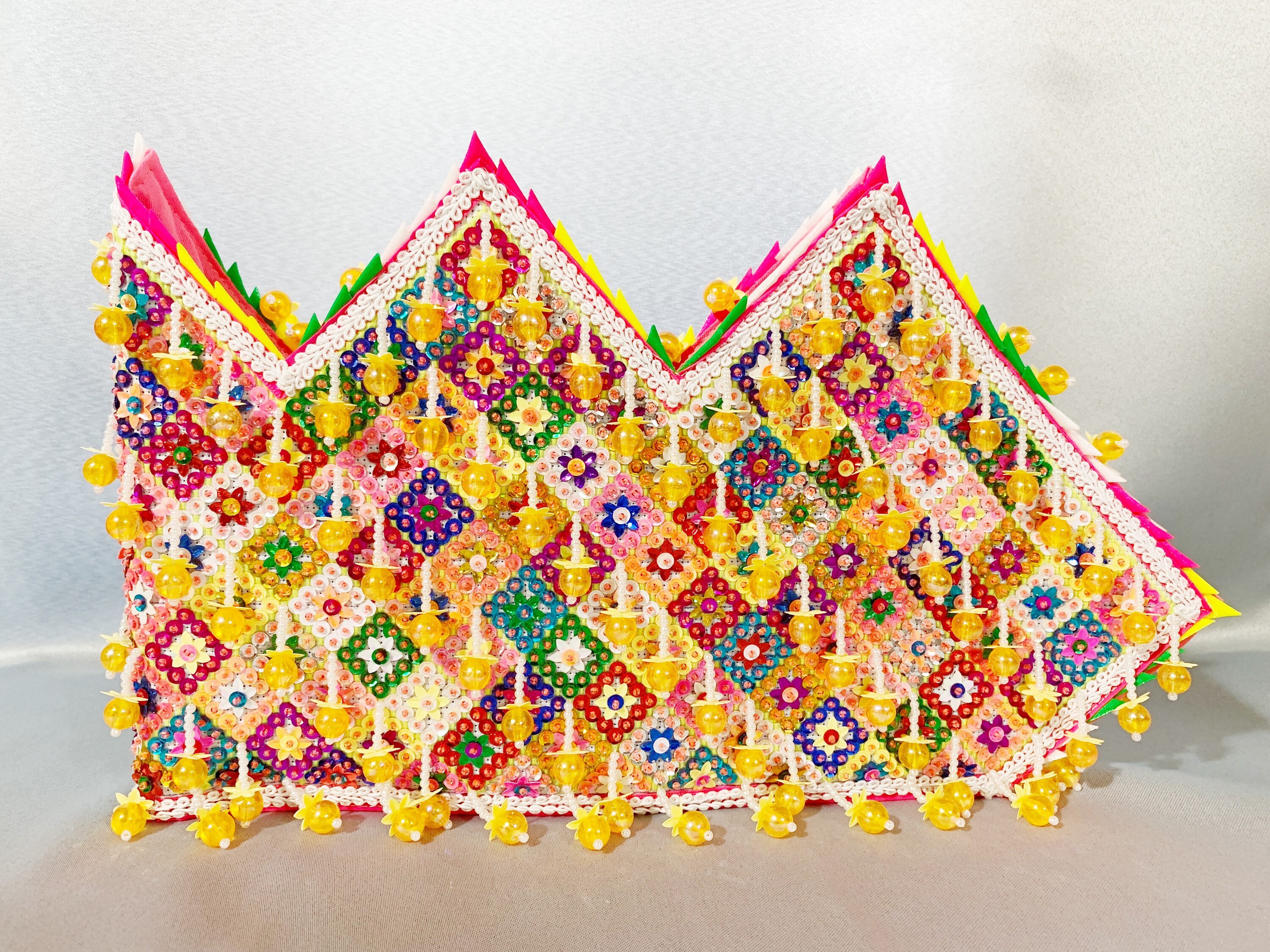 Hmong Princess Hats Cog Ci Pink Paaj Size 23.5 - Etsy UK