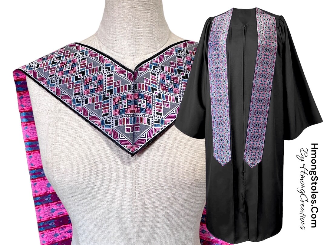 X | D39.99 | Hmongstoles.com | Hmong Graduation Stole | Not Lined ...