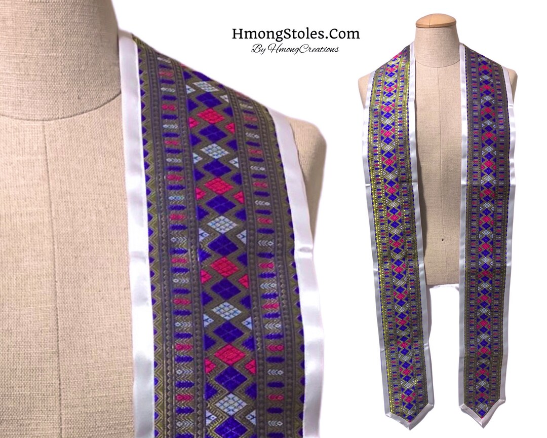D39.99 Hmongstoles.com Hmong Graduation Stole Not Lined Machine ...