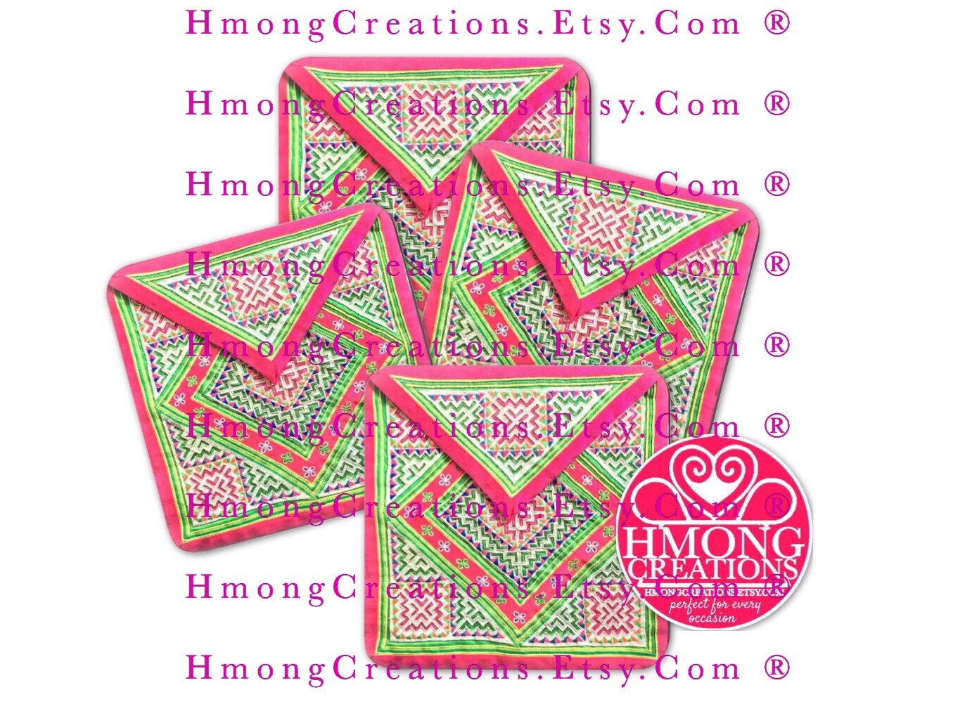 Hmong Coasters 4 Pieces Set of 4 Printed Money Bag 4 - Etsy