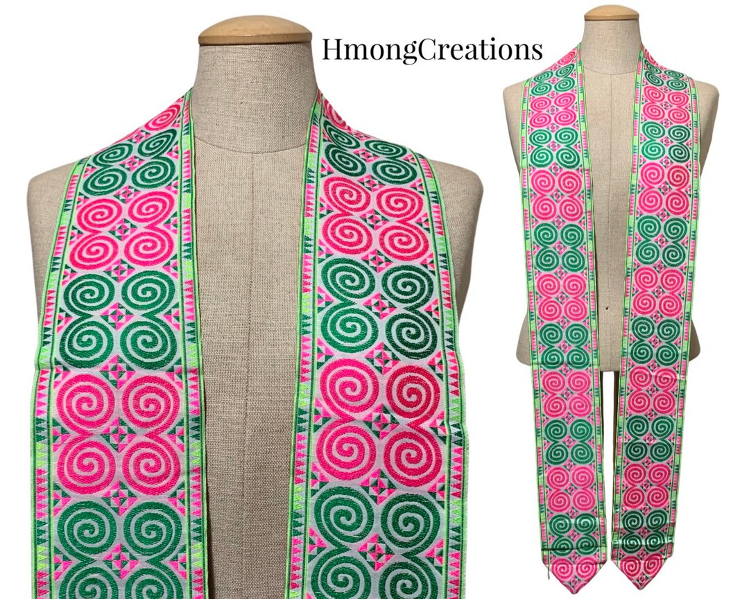 A61 | D39.99 | Hmongstoles.com | Hmong Graduation Stole | Not Lined ...