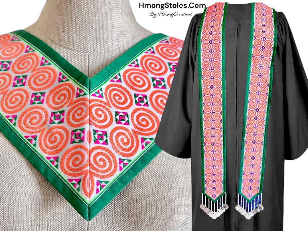 P64.99 Hmongstoles.com Hmong Graduation Stole Lined With Coins Add ...