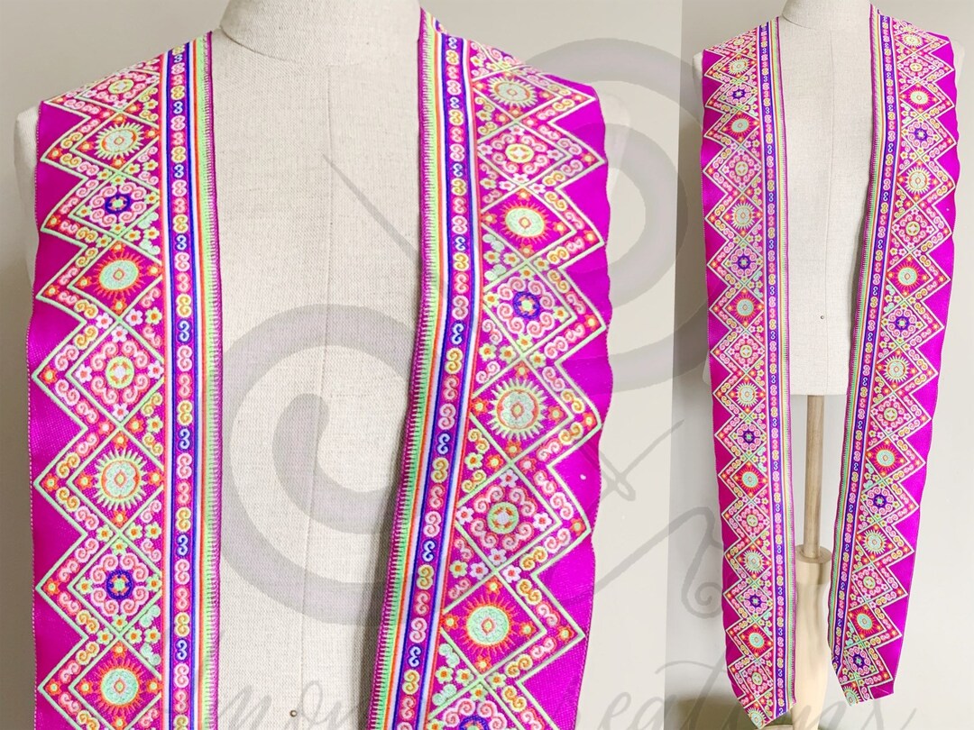 A21 D39.99 Hmongstoles.com Hmong Graduation Stole Not Lined Machine ...