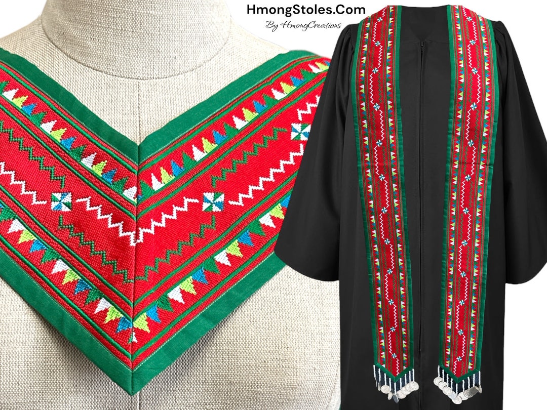 P64.99 Hmongstoles.com Hmong Graduation Stole Lined Add PRINTED Name ...