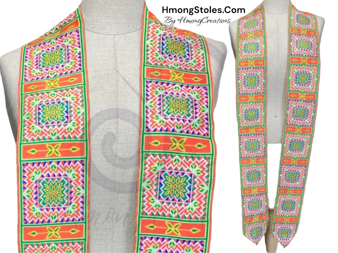 A92 | D39.99 | Hmongstoles.com | Hmong Graduation Stole | Not Lined ...