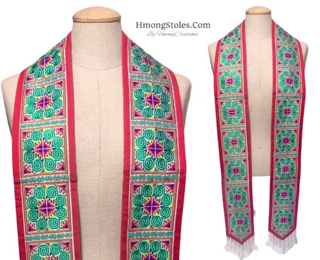 64.99 | Hmongstoles.com | Hmong Graduation Stole | Not Lined | Machine ...