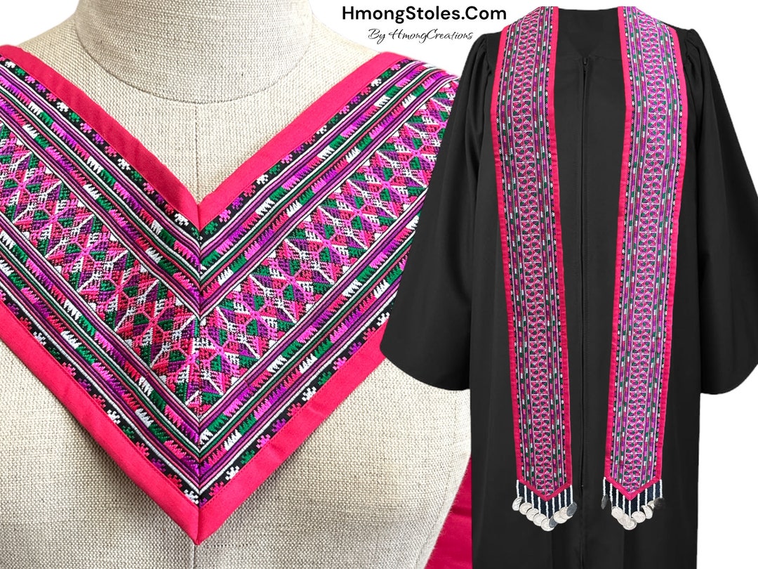 P64.99 Hmongstoles.com Hmong Graduation Stole Lined With Coins Add ...