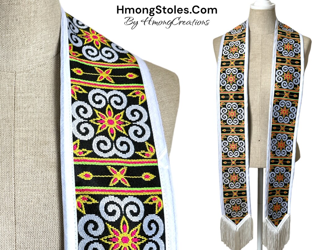 X - N64.99 | Hmongstoles.com | Hmong Graduation Stole | Not Lined ...