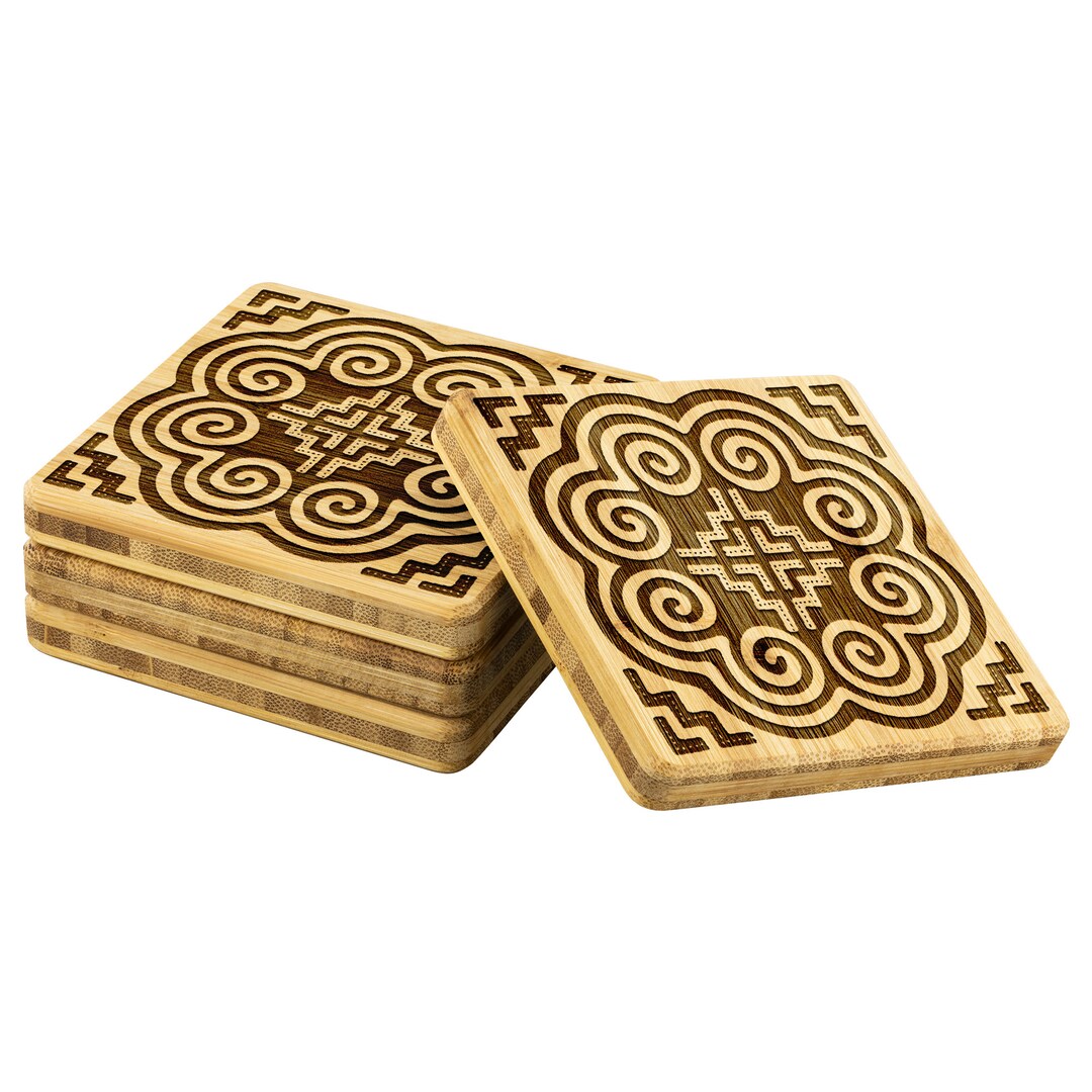 Hmong Coaster Bamboo Material Heavy Engraved Symbol Ships in 4 Weeks or ...
