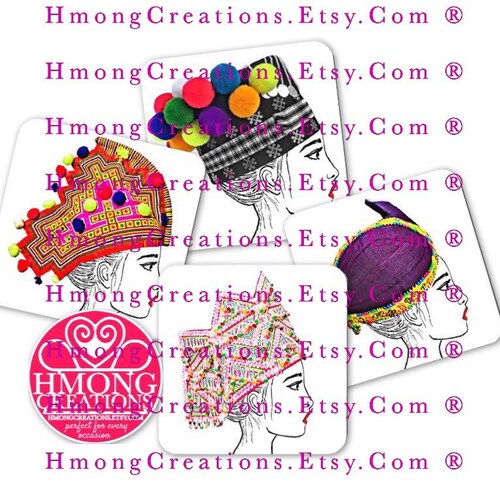 Hmong Coasters 4 Pieces Set of 4 Printed Mix Set Cork - Etsy
