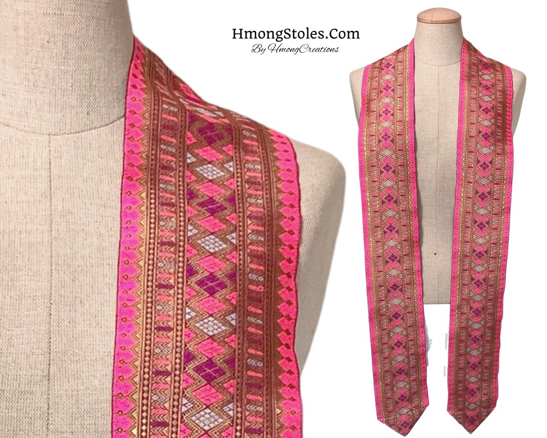 A126 D39.99 Hmongstoles.com Hmong Graduation Stole Not Lined Machine ...