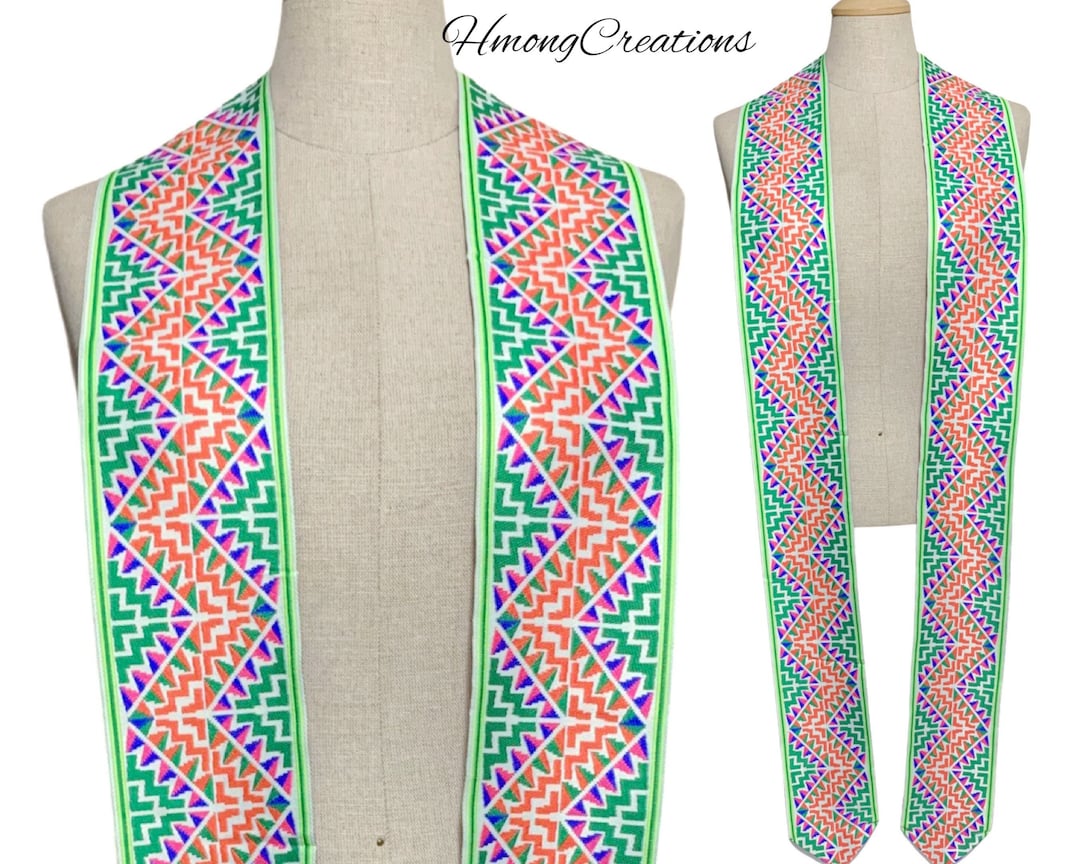 A69 | D39.99 | Hmongstoles.com | Hmong Graduation Stole | Not Lined ...