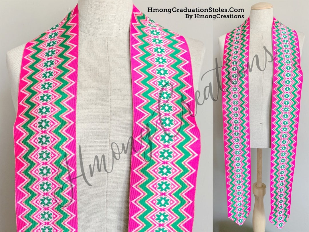 A38 D39.99 Hmongstoles.com Hmong Graduation Stole Not Lined Machine ...