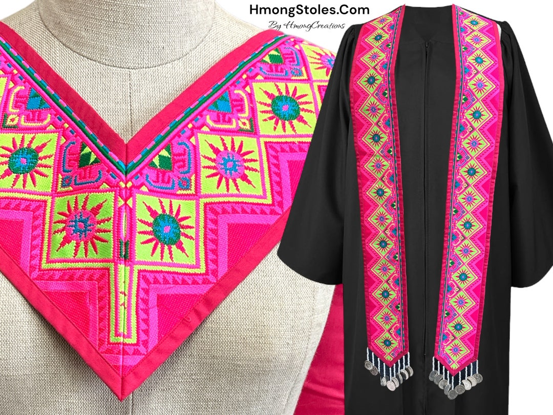 P64.99 Hmongstoles.com Hmong Graduation Stole Lined With Coins Add ...