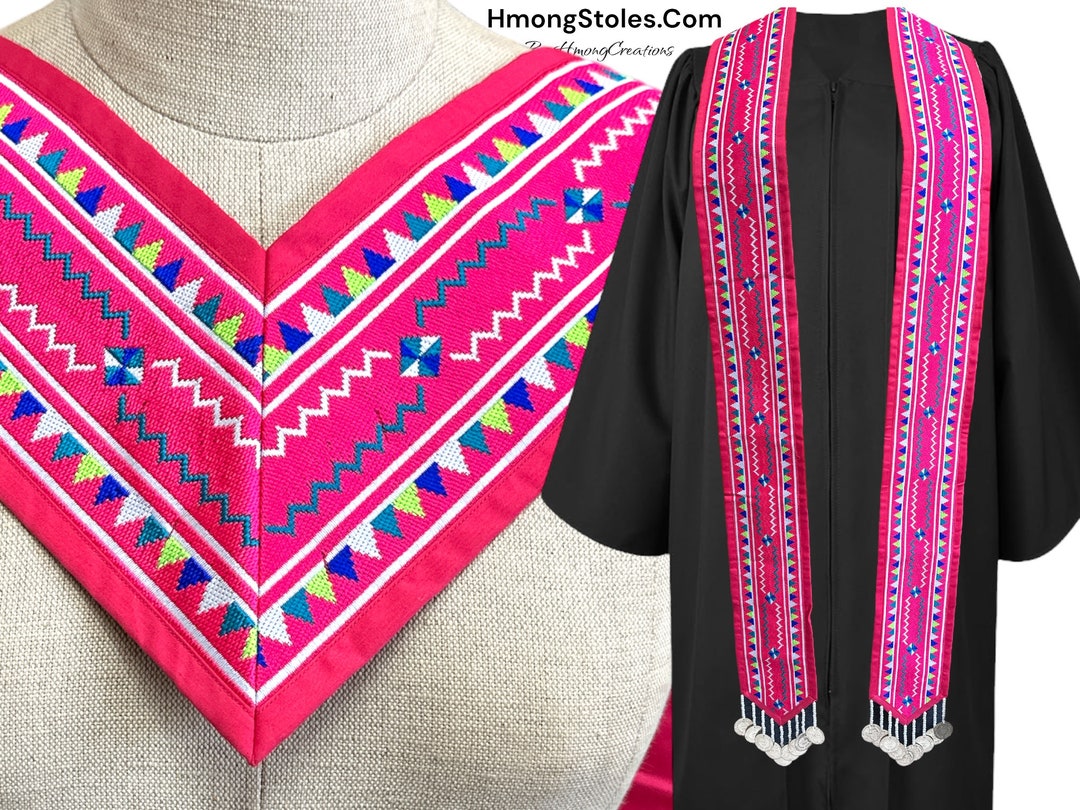 P64.99 Hmongstoles.com Hmong Graduation Stole Lined Add PRINTED Name ...
