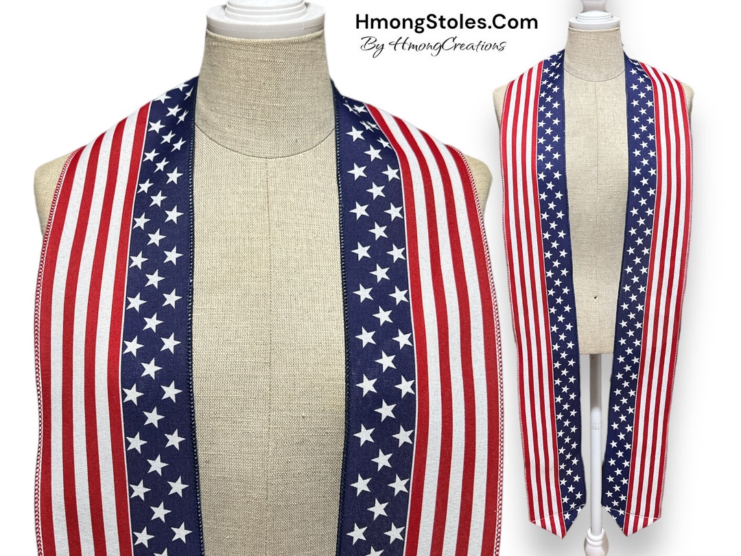 A D39.99 Hmongstoles.com USA Graduation Stole American Graduation Stole ...