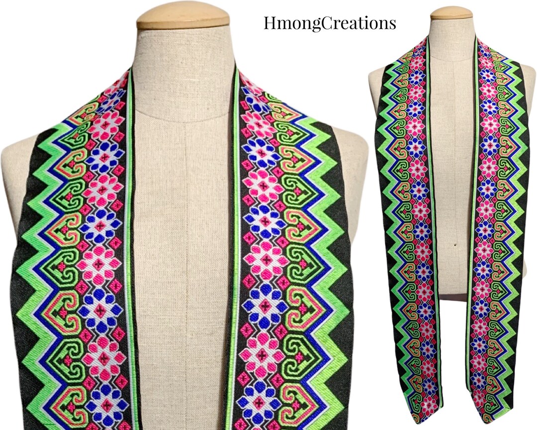A83 | D39.99 | Hmongstoles.com | Hmong Graduation Stole | Not Lined ...