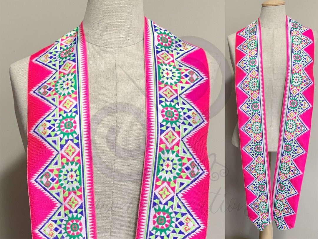 A47 D39.99 Hmongstoles.com Hmong Graduation Stole Not Lined Machine ...