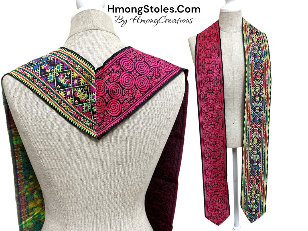 N39.99 | Hmongstoles.com | Red | Hmong Graduation Stole | Not Lined ...