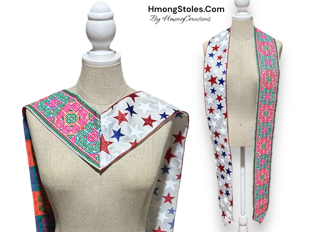 A D39.99 Hmongstoles.com Hmong Graduation Stole Not Lined Machine ...