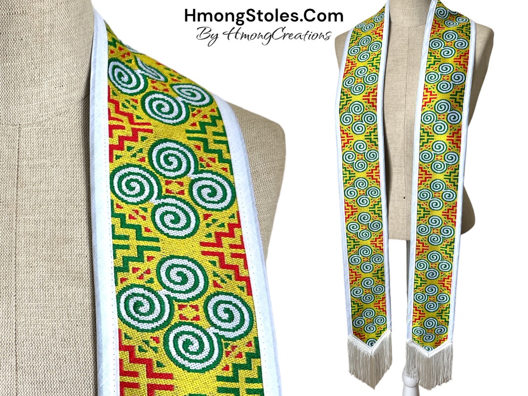 X - N64.99 | Hmongstoles.com | Hmong Graduation Stole | Not Lined ...