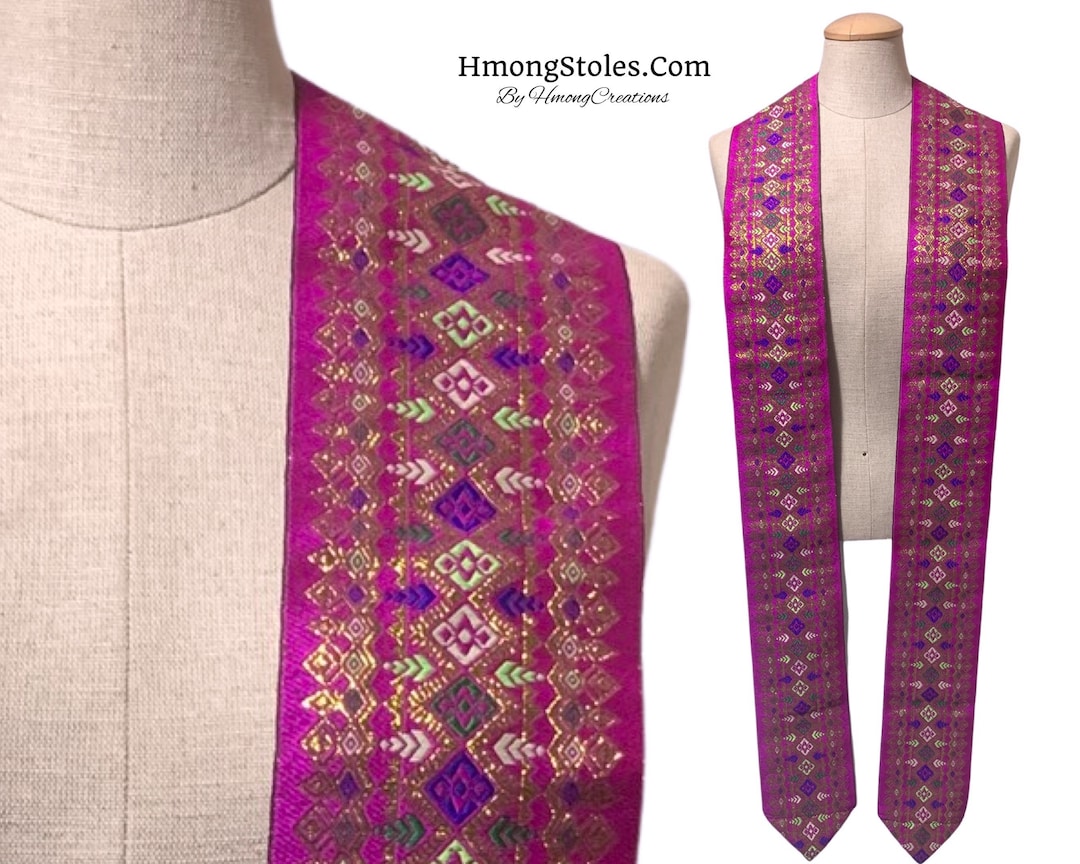 A176 | D39.99 | Hmongstoles.com | Lao Graduation Stole | Not Lined ...