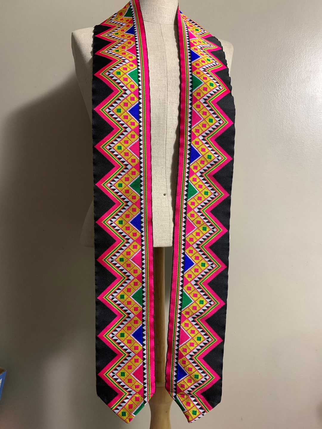 A117 D39.99 Hmongstoles.com Hmong Graduation Stole Not Lined Machine ...