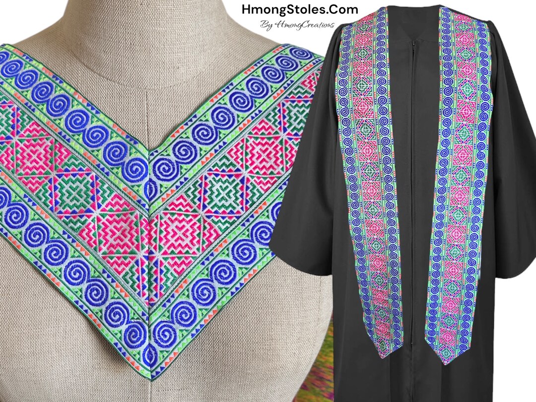 39.99 | Hmongstoles.com | Hmong Graduation Stole | Not Lined | Machine ...