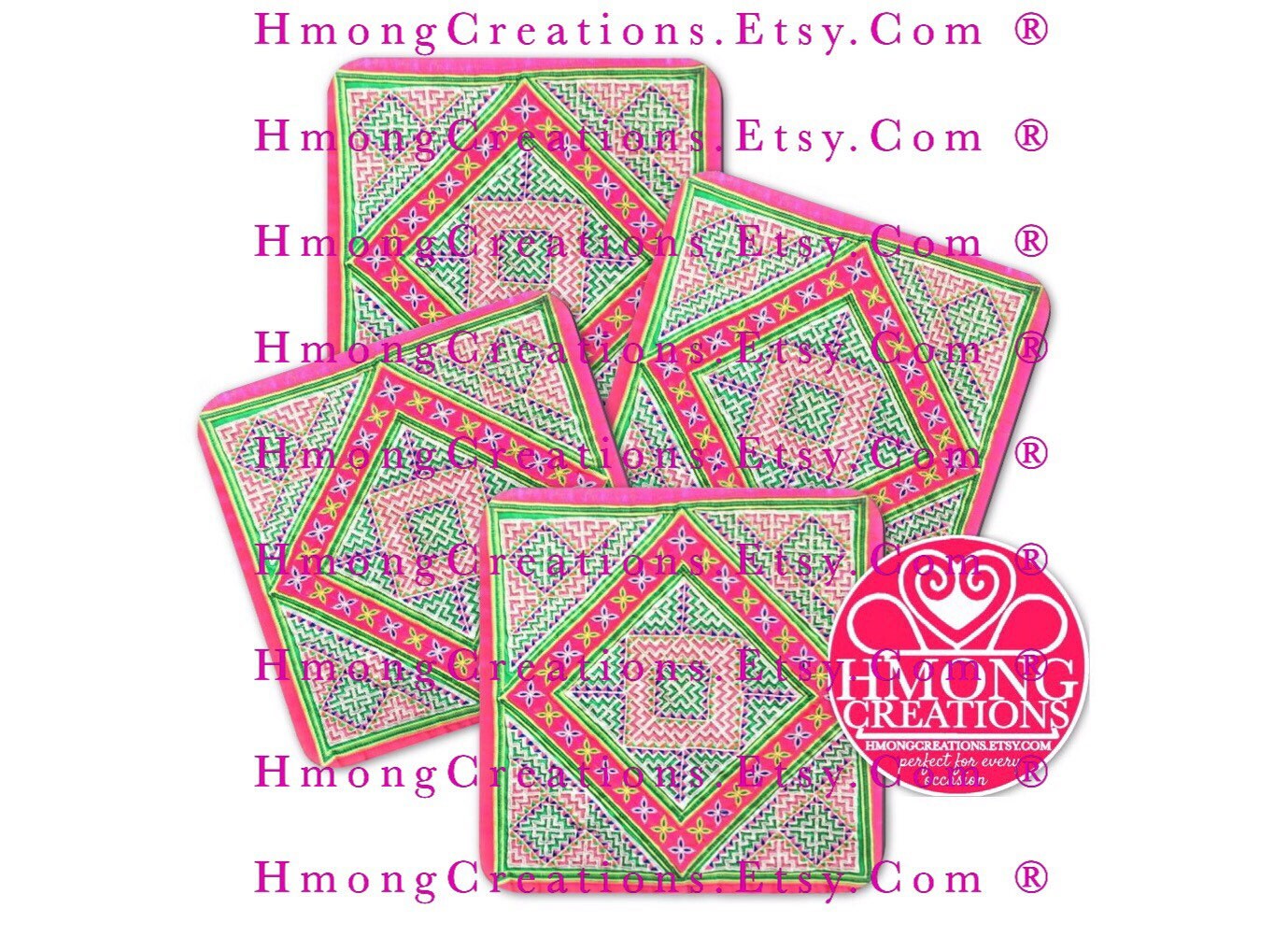 Hmong Coasters 4 Pieces Set of 4 Printed Money Bag | Etsy