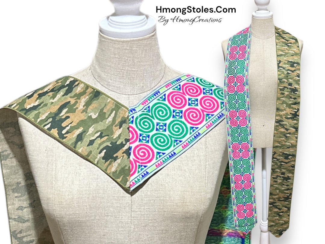 A D39.99 Hmongstoles.com Hmong Graduation Stole Not Lined Machine ...