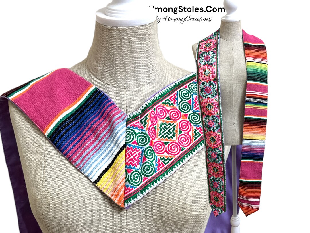 A | D39.99 | Hmongstoles.com | Hmong Graduation Stole | Not Lined ...