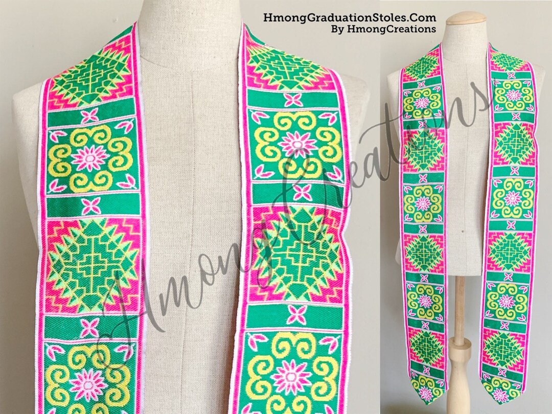 A54 D39.99 Hmongstoles.com Hmong Graduation Stole Not Lined Machine ...