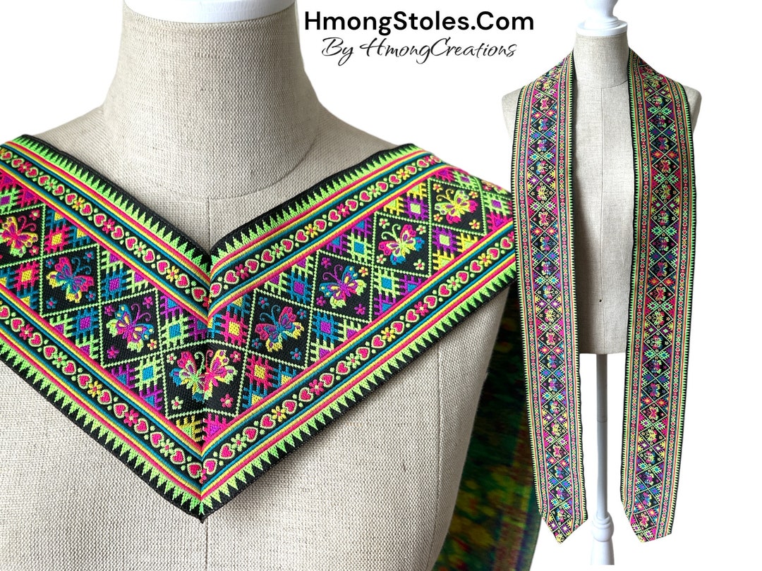 X | D39.99 | Hmongstoles.com | Hmong Graduation Stole | Not Lined ...